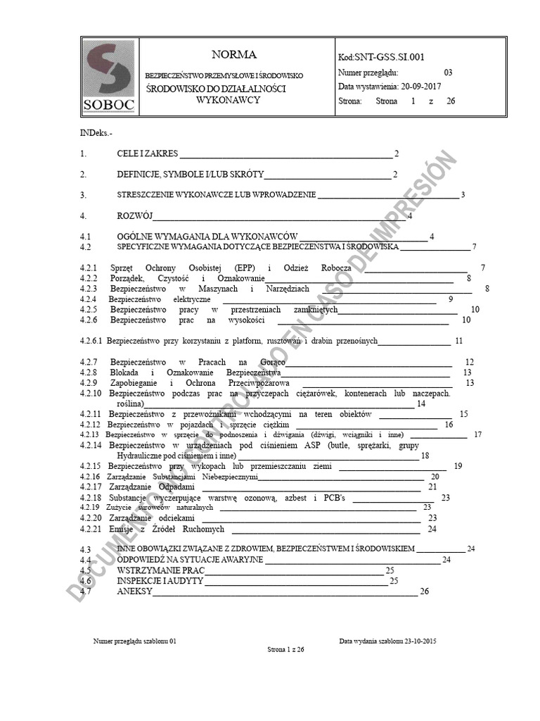 SNT-GSS - Si.001 Normy Sima Dla Wykonawców | PDF
