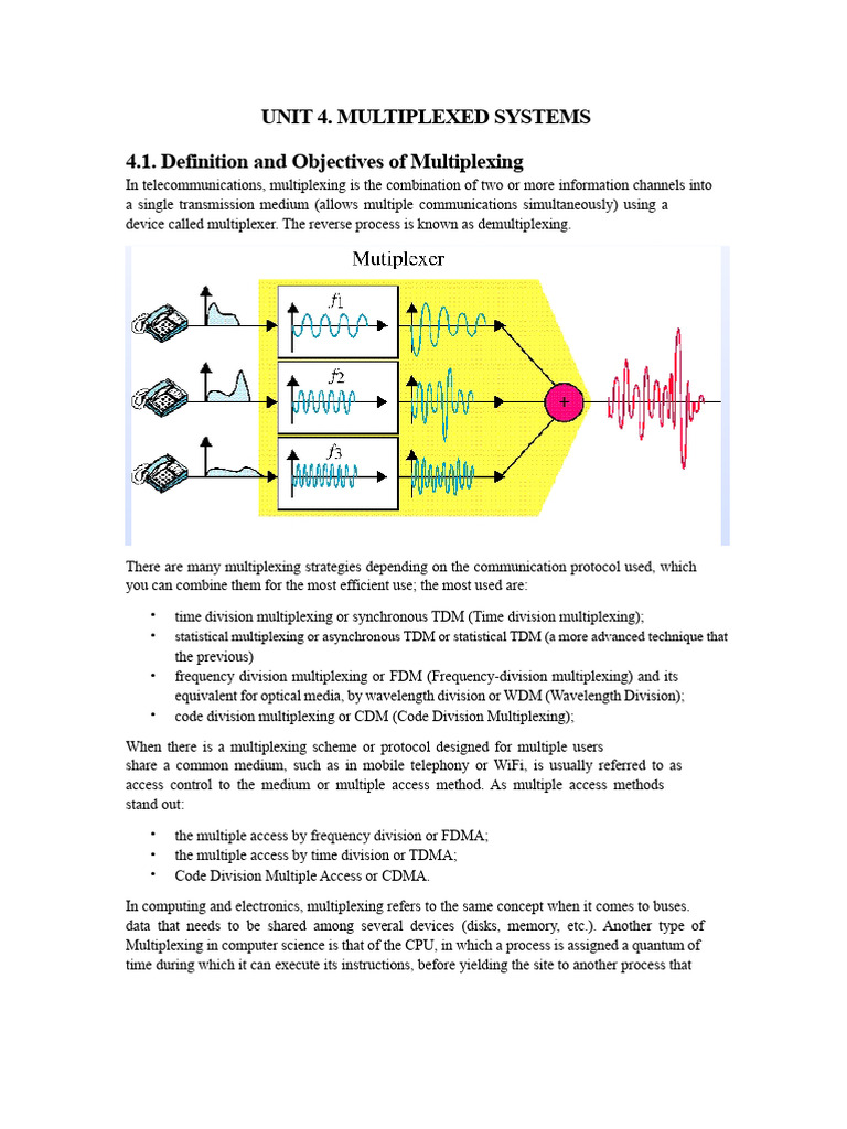 Multiplexing | PDF | Wavelength Division Multiplexing | Multiplexing