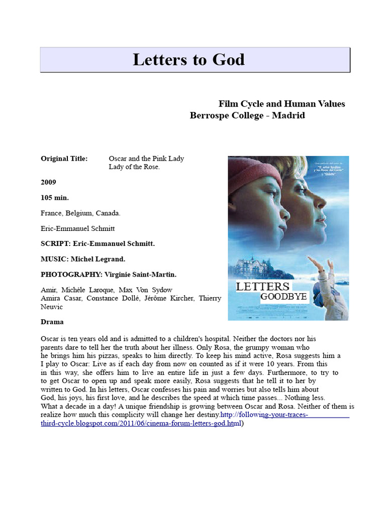 Film Forum Letters To God | PDF