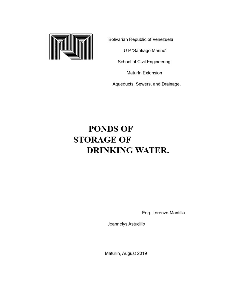 Design and Maintenance of Water Storage Ponds | PDF | Pump ...