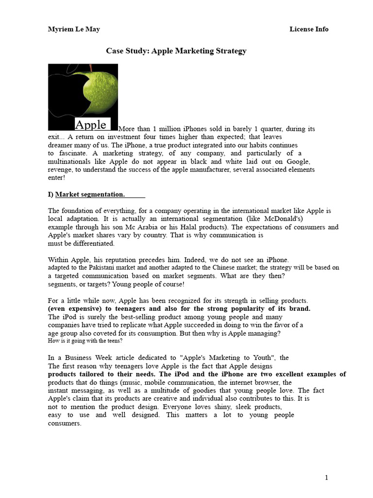 Apple Marketing Strategy Case Study | PDF | Apple Inc. | Marketing