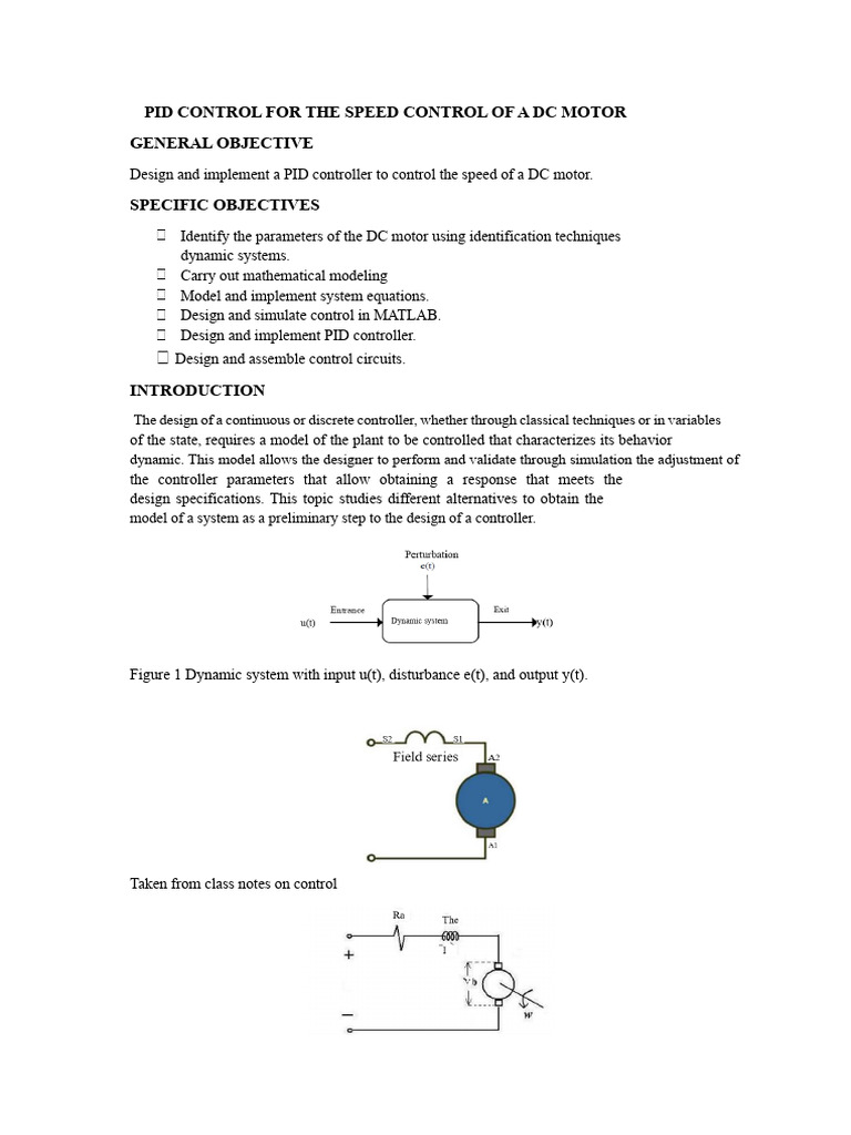 DC Motor PID Control | PDF | Control Theory | Equations