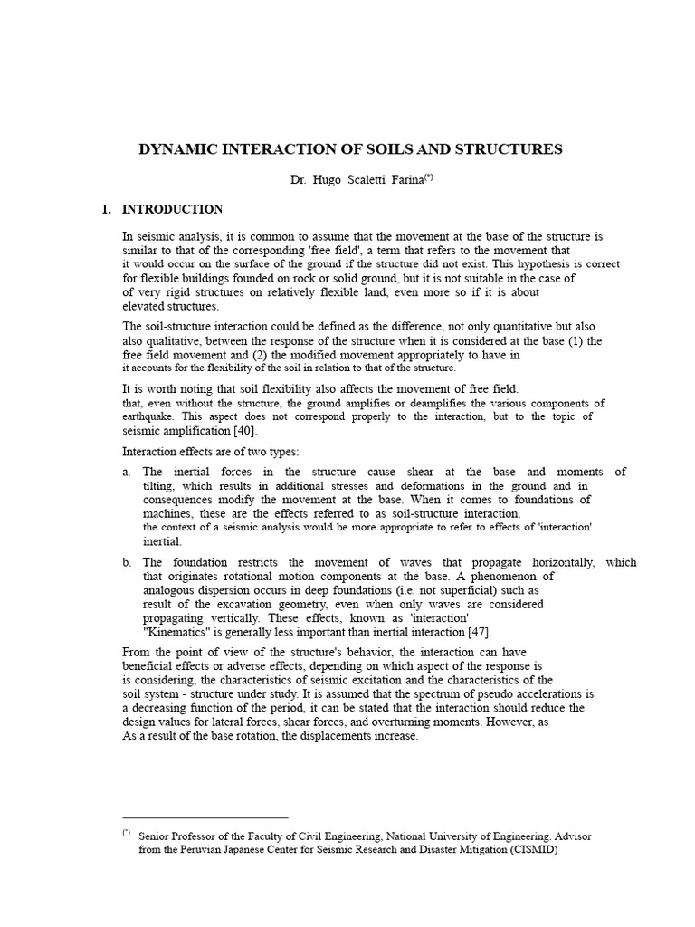 Dynamic Soil-Structure Interaction | PDF | Waves | Deformation ...