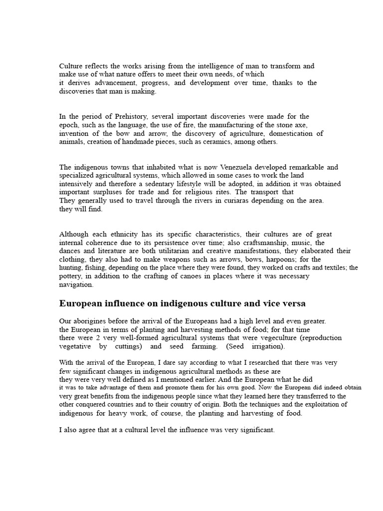 Cultural Evolution of Venezuelan Society | PDF | Venezuela | Indigenous ...