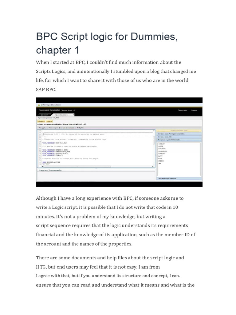 BPC Script Logic For Dummies | PDF | Scope (Computer Science ...
