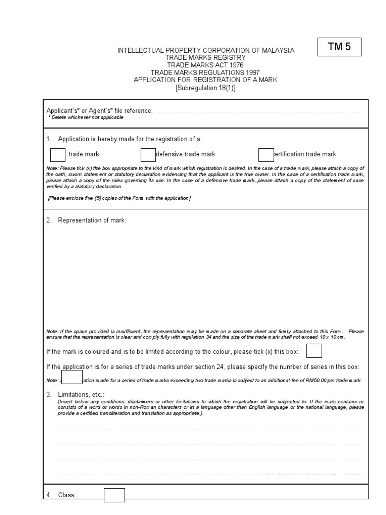TM5 & Statutory Declaration | PDF | Trademark | Priority Right