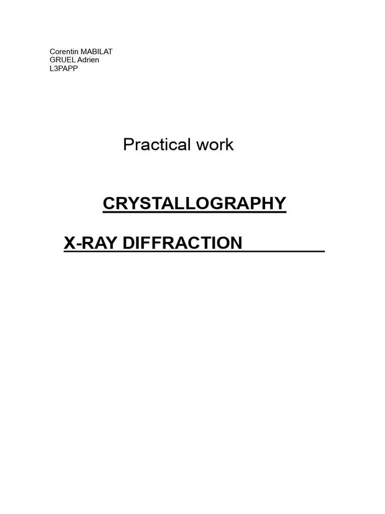 X-Ray Diffraction Lab | PDF | Rotation | Diffraction