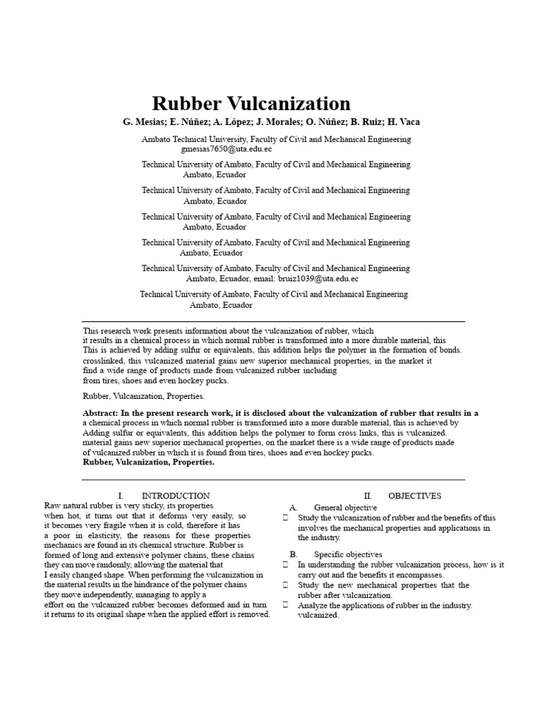 Rubber Vulcanization Process Explained | PDF | Natural Rubber | Cross Link
