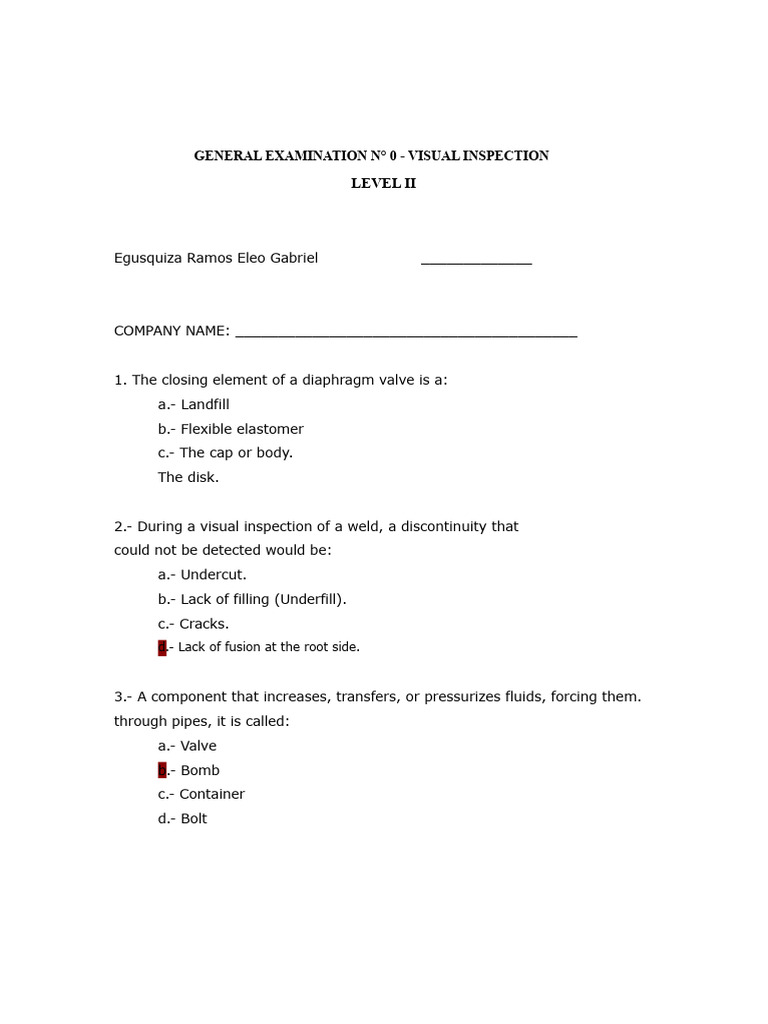General Visual Inspection Exam 1 | PDF | Welding | Construction