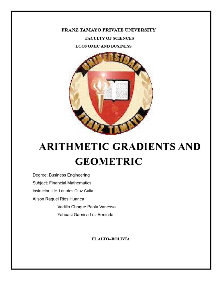 Arithmetic and Geometric Gradients | PDF | Present Value | Interest