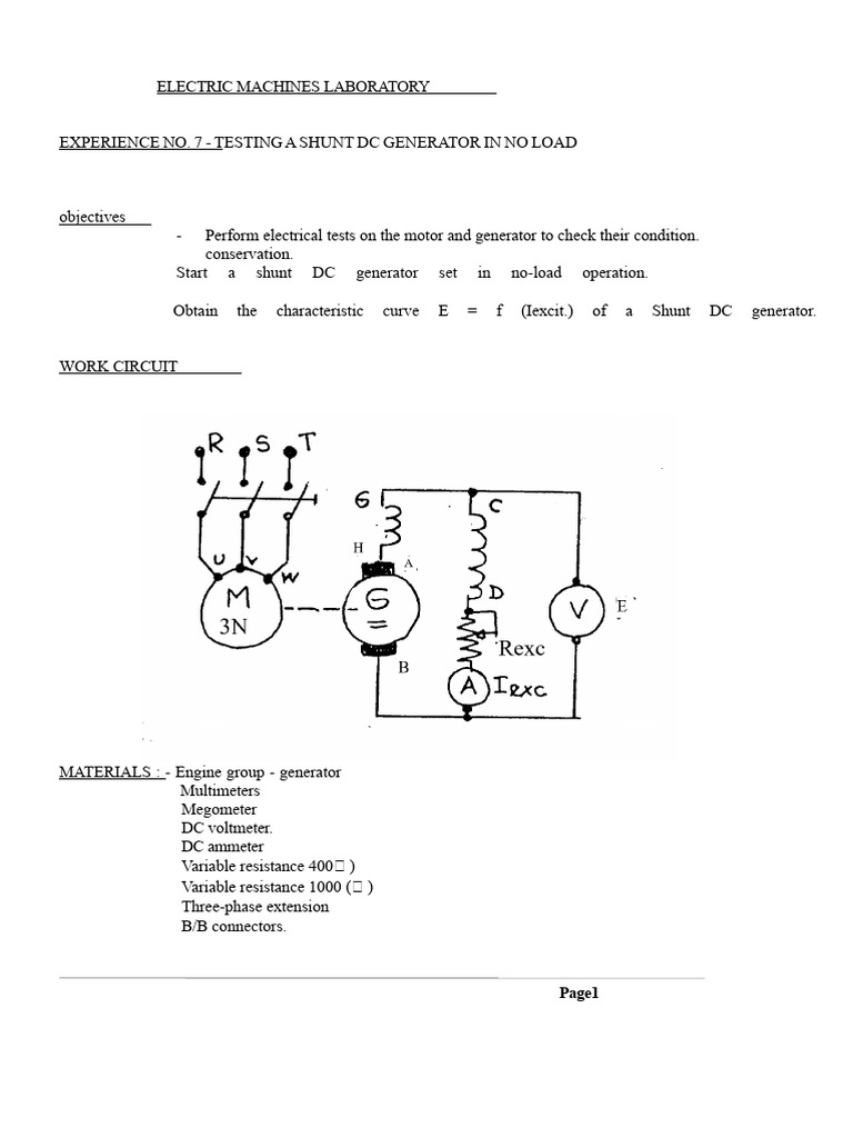 Shunt Generator No-Load Test | PDF