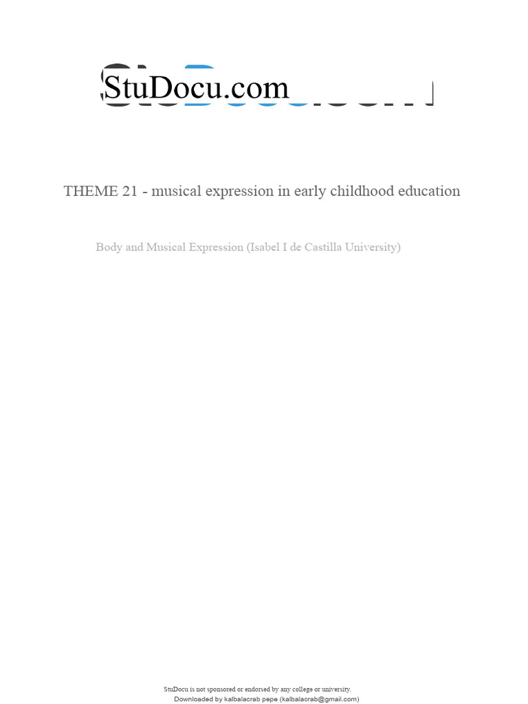 Topic 21 Musical Expression in Early Childhood Education | PDF | Rhythm ...