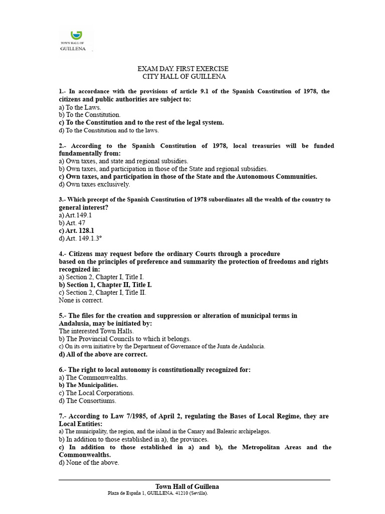 Test Exam Tag Guillena With Answers | PDF | Annulment | Corporations