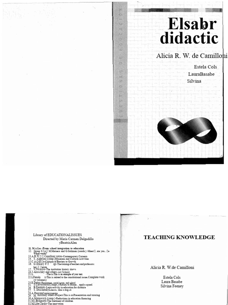 Camillioni, A. The Didactic Knowledge (Ch. 2) | PDF | Learning | Science