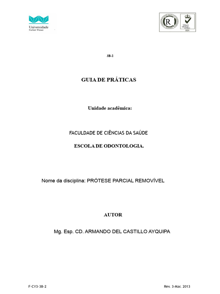 Guia de Prática de Prótese Parcial Removível | PDF | Odontologia | Prótese
