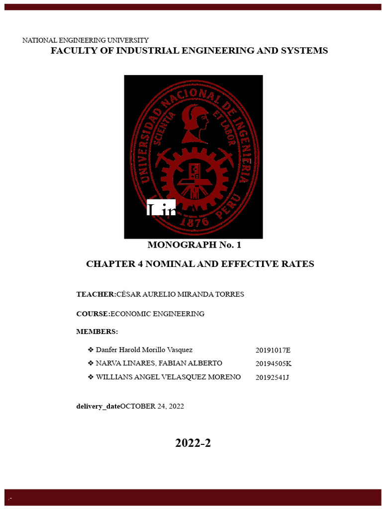 Economic Engineering Chapter 4 - Part 1 | PDF | Interest