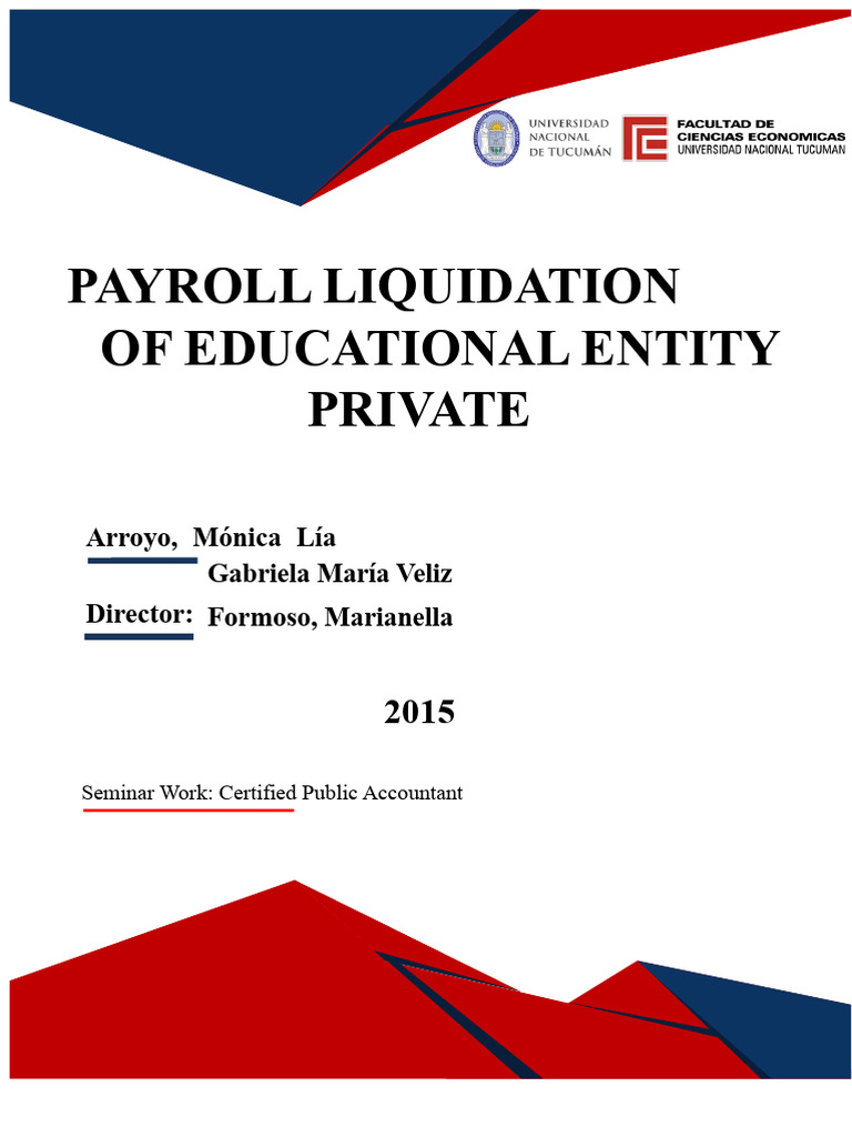 Payroll Settlement of Private Educational Institution | PDF | Salary ...