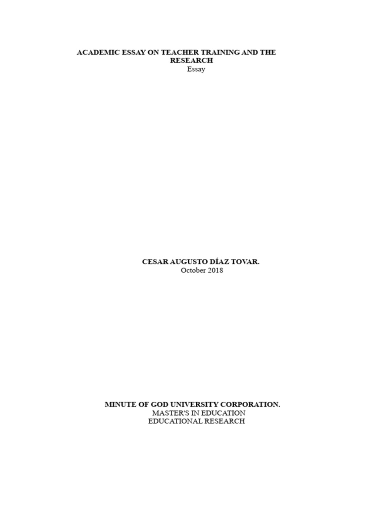 Academic Essay On Teacher Training and Research PDF | PDF | Teachers ...