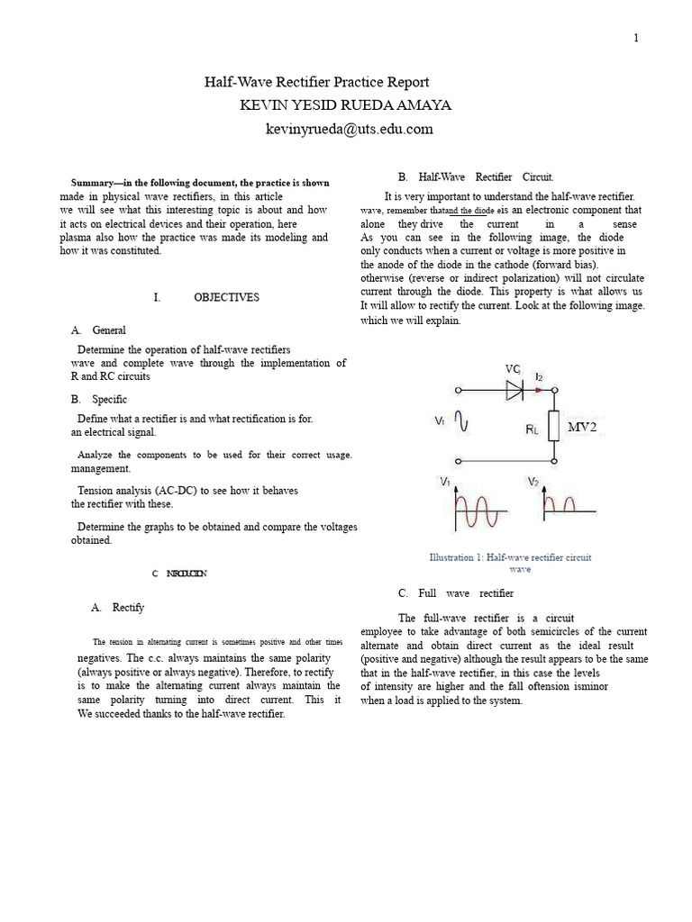 Practice 2 Half-Wave Rectifier | PDF | Rectifier | Diode