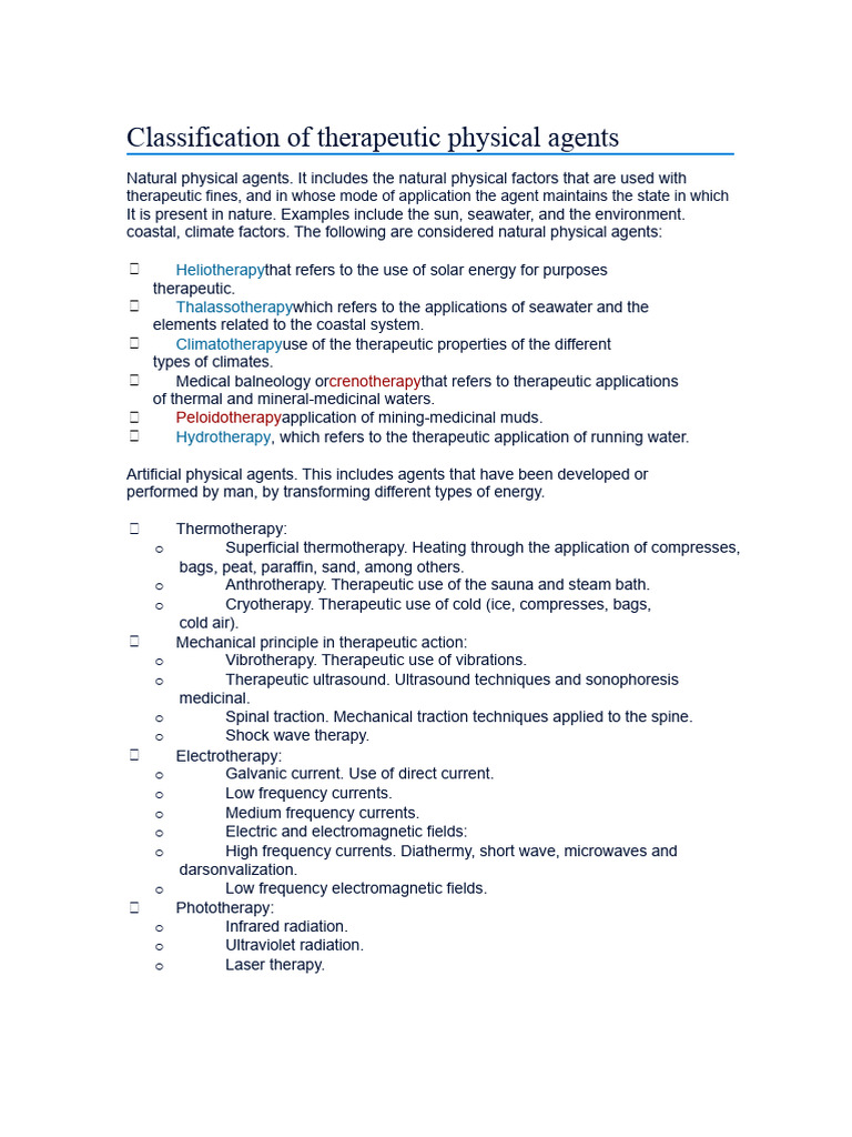 Therapeutic Physical Agents Overview | PDF | Radiation ...