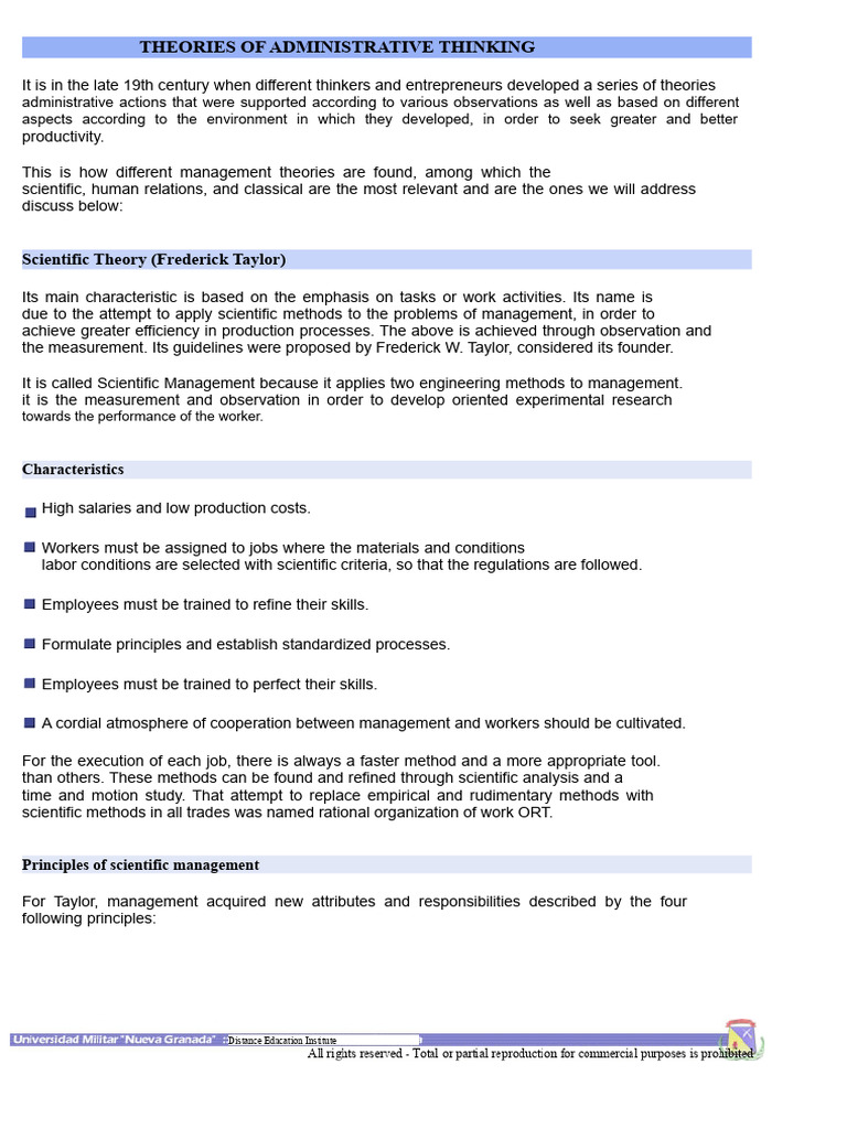 Theories of Administrative Thought | PDF | Attitude (Psychology) | Business