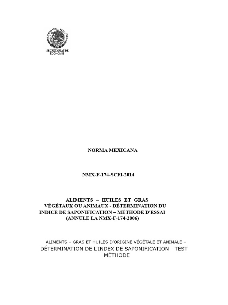 Méthode d'Essai pour Indice de Saponification | PDF | Substances ...