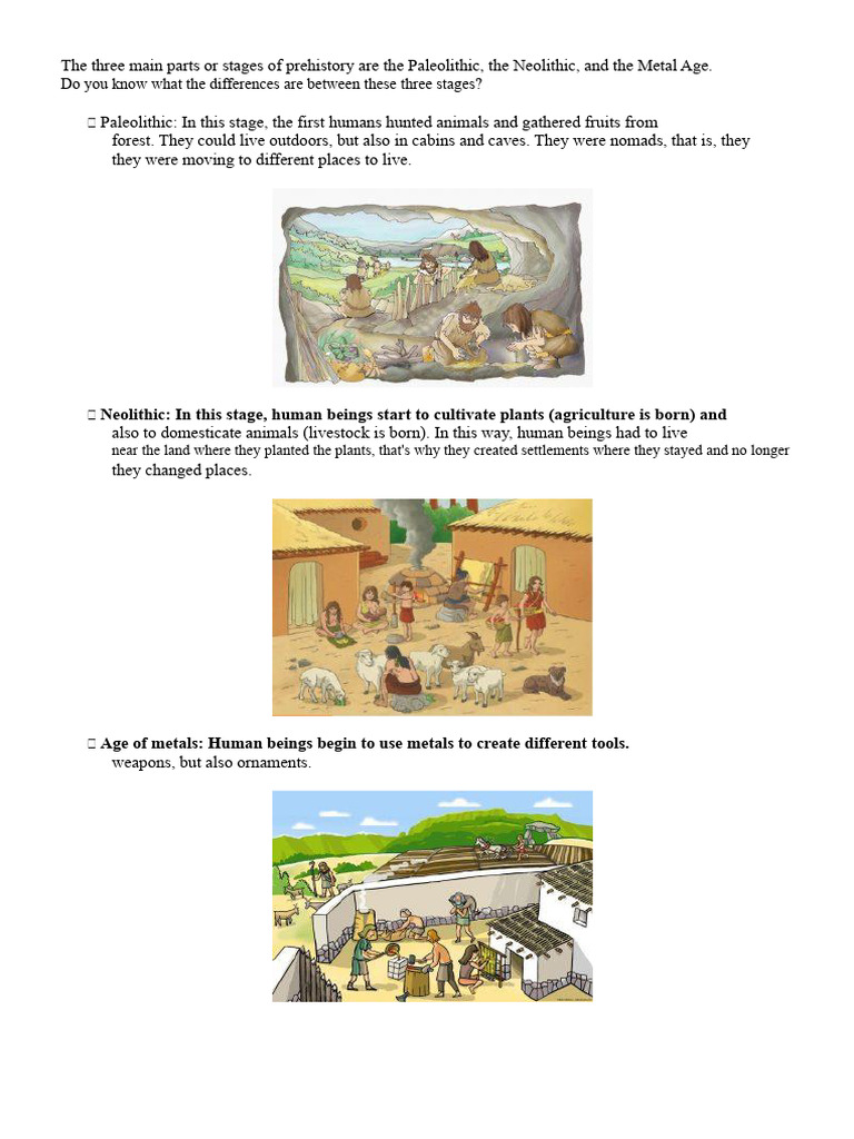 Prehistory For Kids | PDF | Paleolithic | Neolithic
