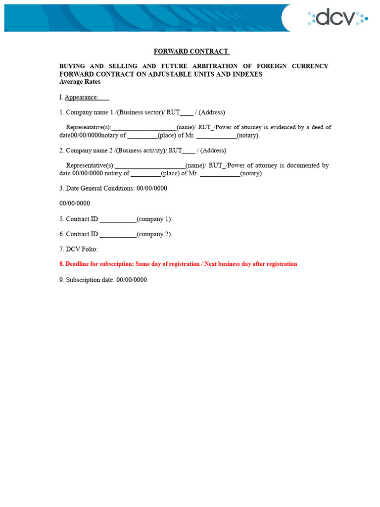 Example Model of Electronic Forward Contract | PDF | Exchange Rate ...