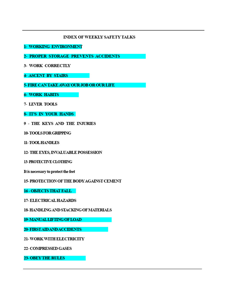 80 Industrial Safety and Occupational Health Talks | PDF | Fires ...