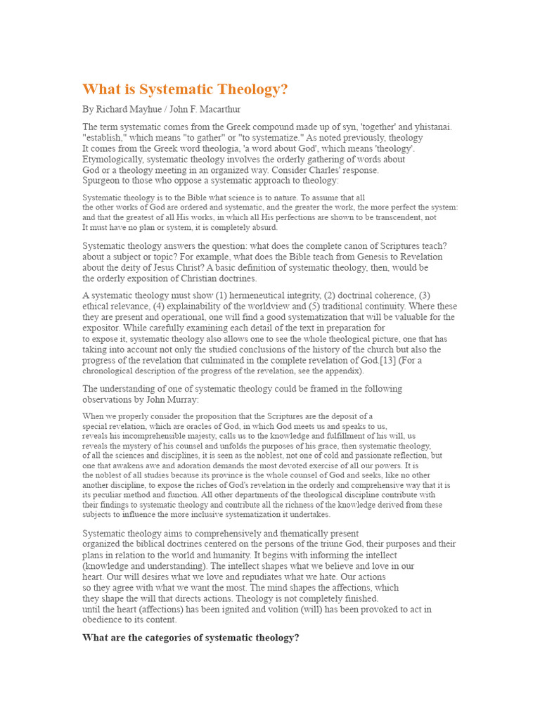 Understanding Systematic Theology | PDF | Exegesis | Theology