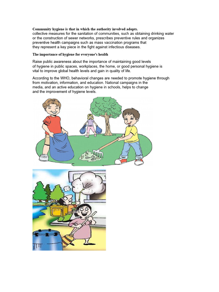 Importance of Community and Personal Hygiene | PDF | Hygiene | Air ...