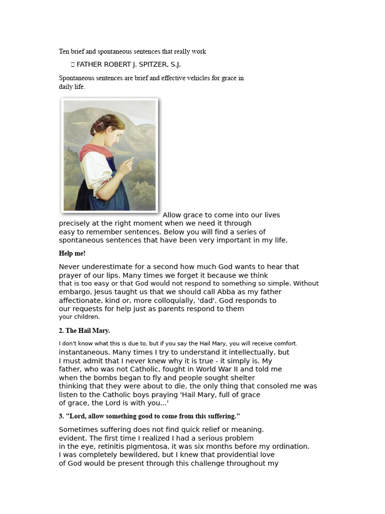 Ten Brief and Spontaneous Sentences That Really Work | PDF | Prayer ...