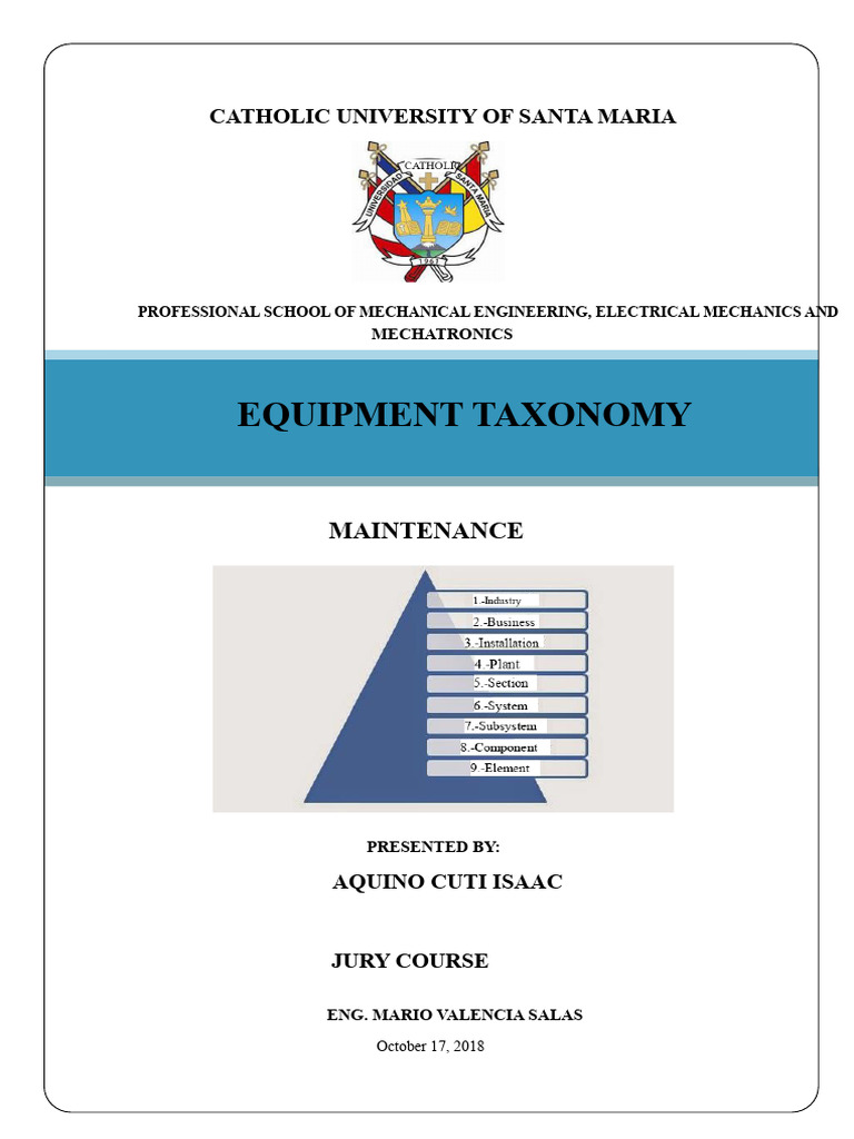 Equipment Maintenance Taxonomy Guide | PDF | Steam | Power Station