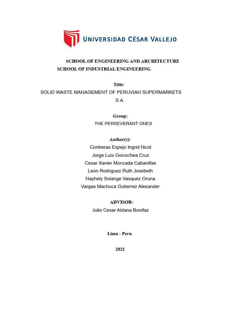 Job at Plaza Vea | PDF | Waste | Waste Management