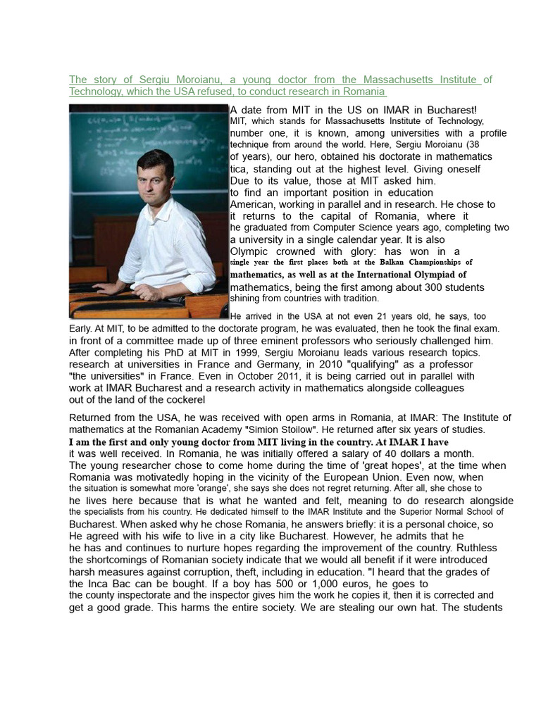 Sergiu Moroianu | PDF | Doctorate