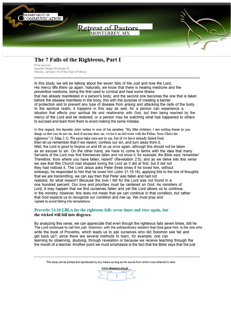 The 7 Falls of The Just | PDF | David | God