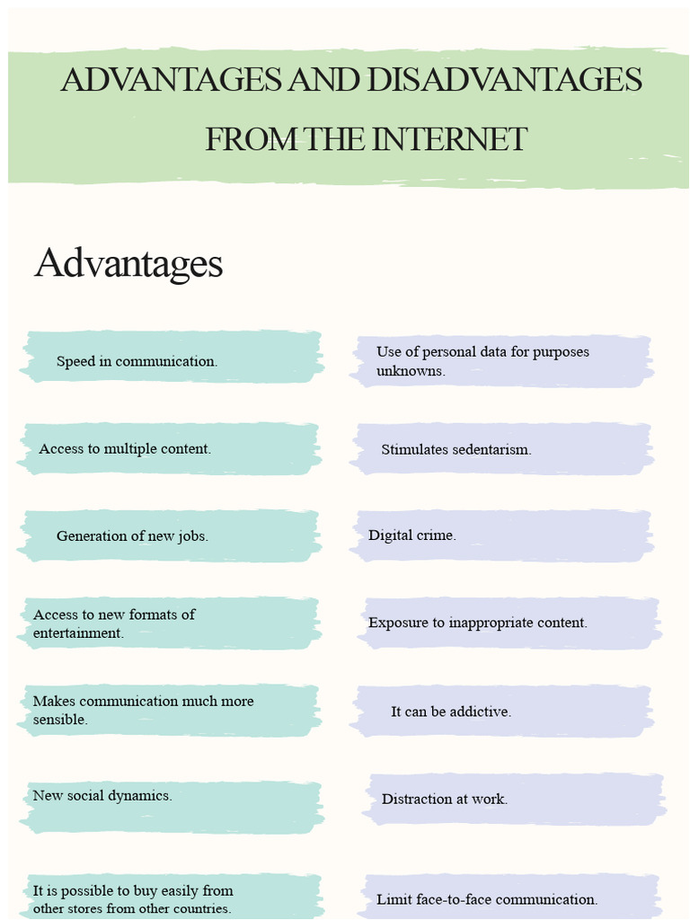 Advantages and Disadvantages of The Internet. | PDF