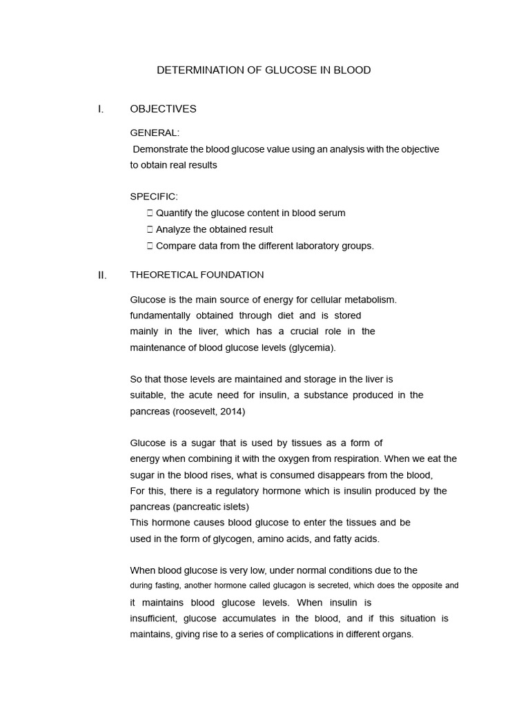 Blood Glucose Determination Method | PDF | Glucose | Pancreas
