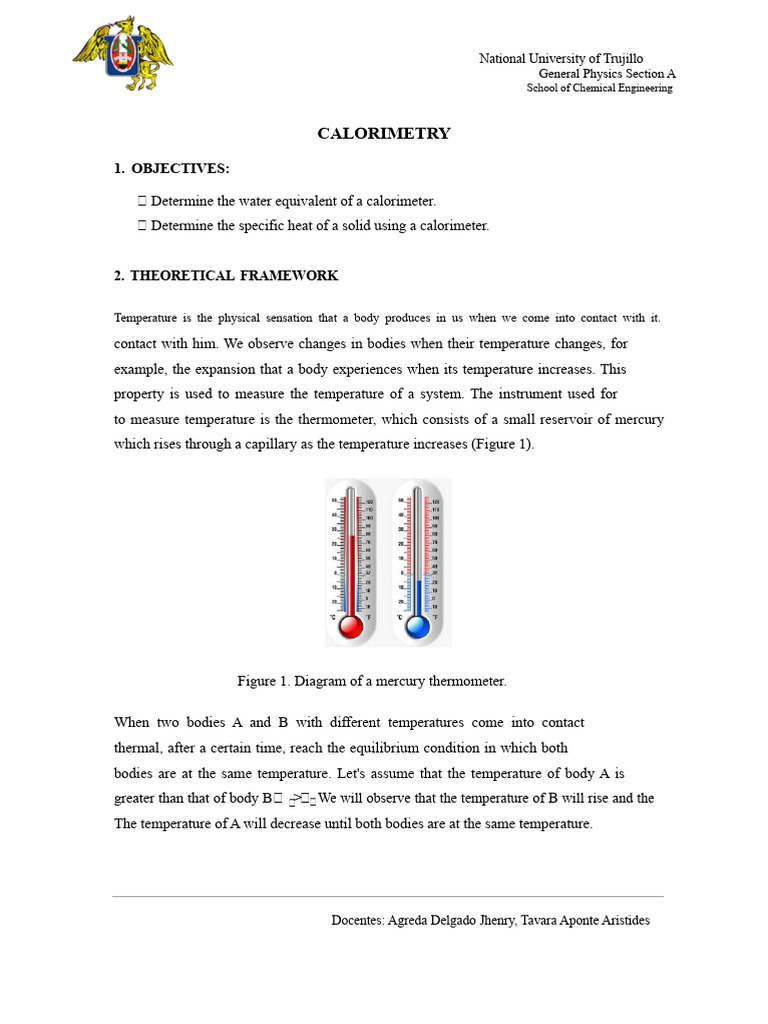 Laboratory #5 Calorimetry | PDF | Heat | Temperature