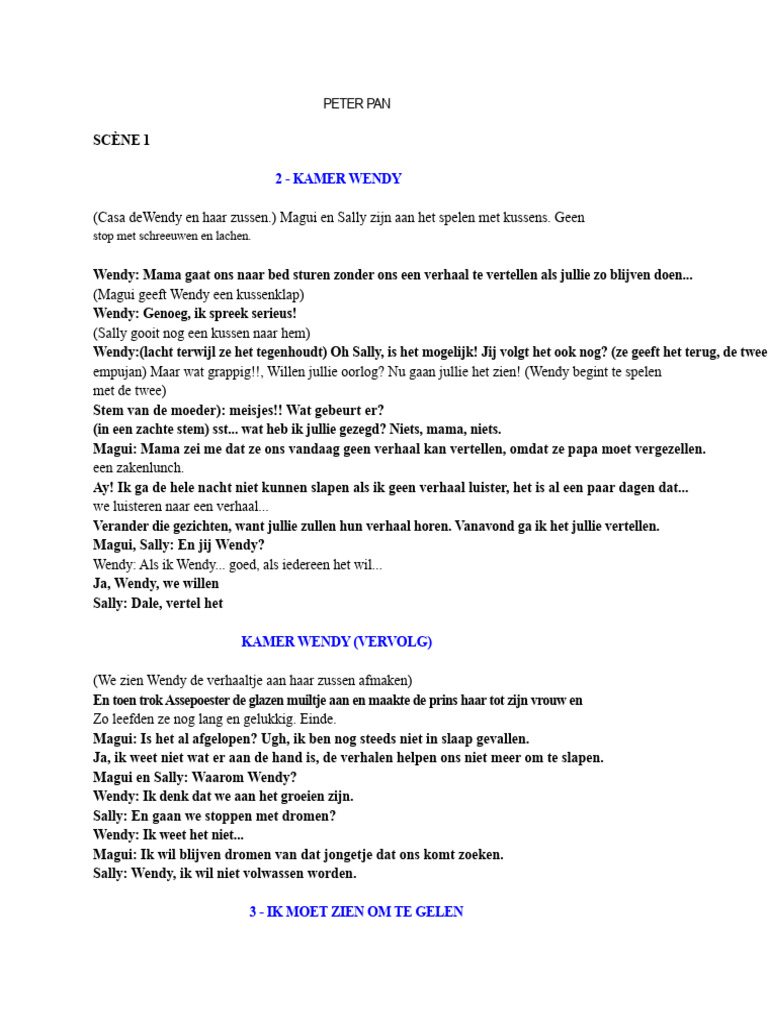 Peter Pan Scenes | PDF