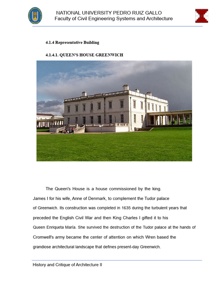 Queen's House: Inigo Jones' Legacy | PDF | Architectural Design ...