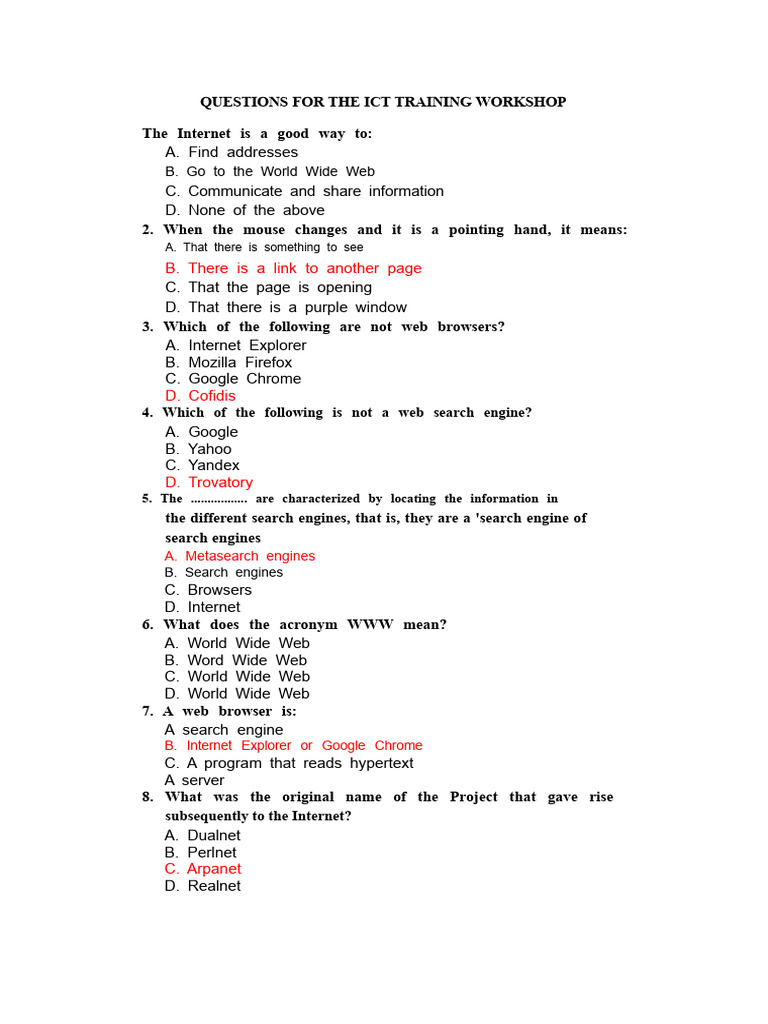 ICT Questions 2017 II | PDF | World Wide Web | Internet & Web