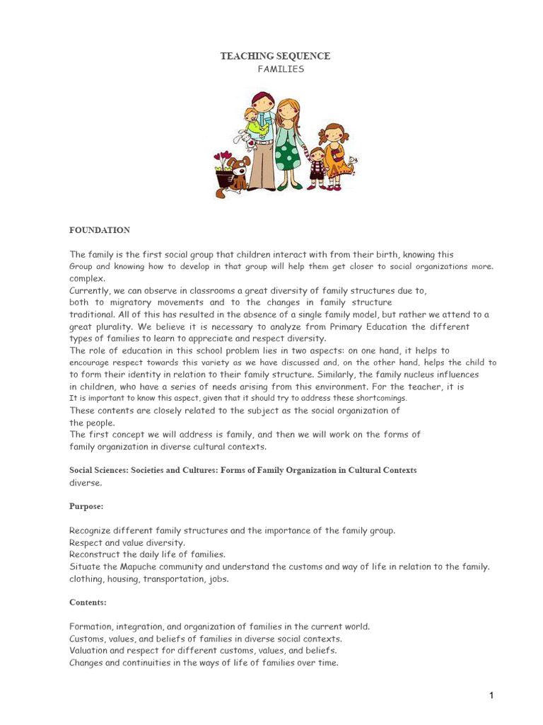 Didactic Sequence. Families. | PDF