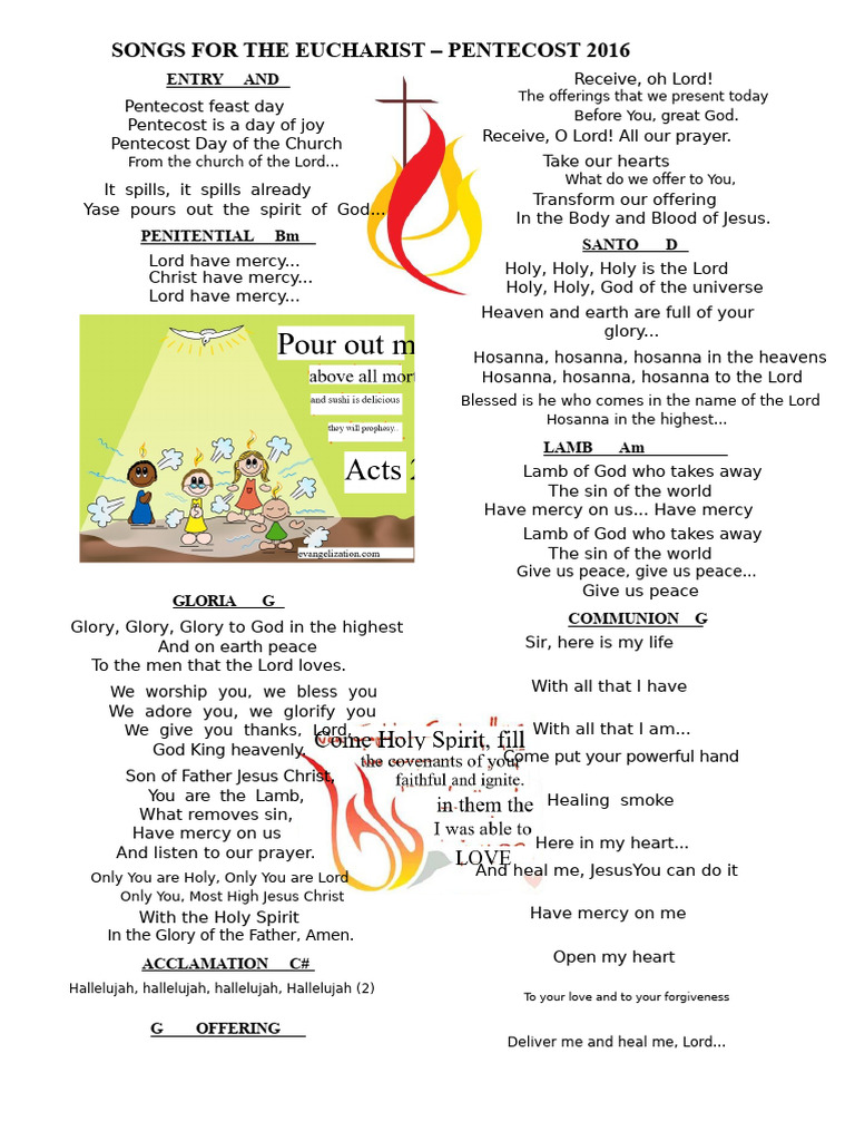Songs For The Vigil of Pentecost | PDF | Glory (Religion) | Eucharist
