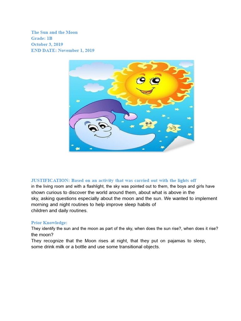Exploring Day and Night for Kids | PDF | Moon | Perception