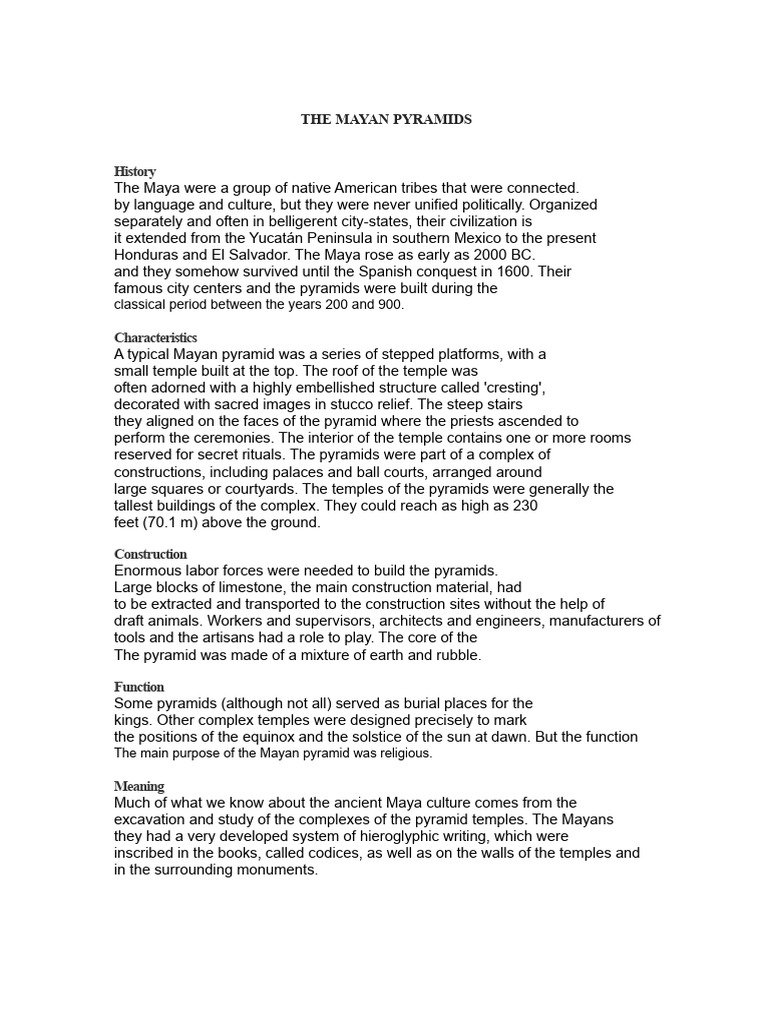 The Mayan Pyramids | PDF | Maya Civilization | Mesoamerica