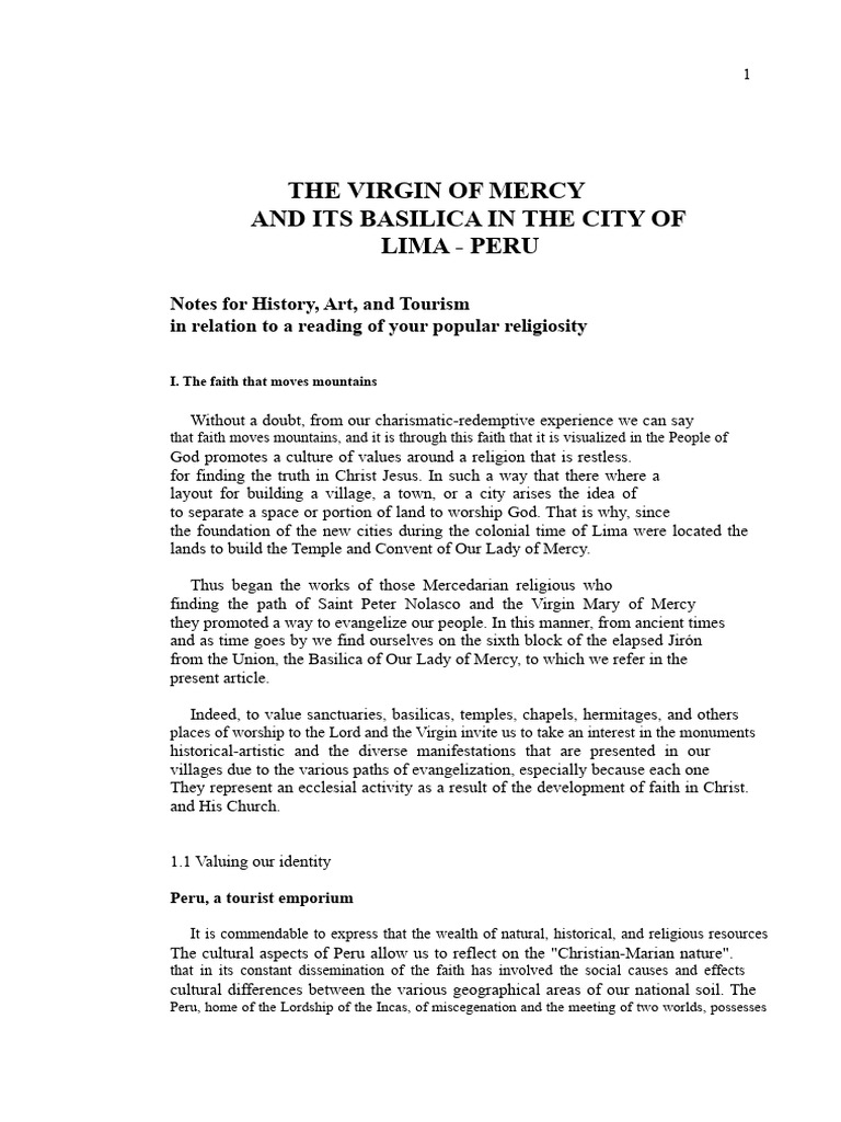 Basilica of Our Lady of Mercy in Lima, Peru | PDF | Mary, Mother Of ...