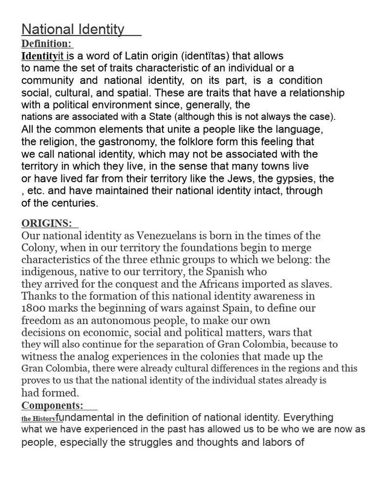 National Identity | PDF | Agriculture