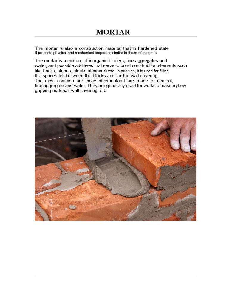 Mortar | PDF | Mortar (Masonry) | Cement