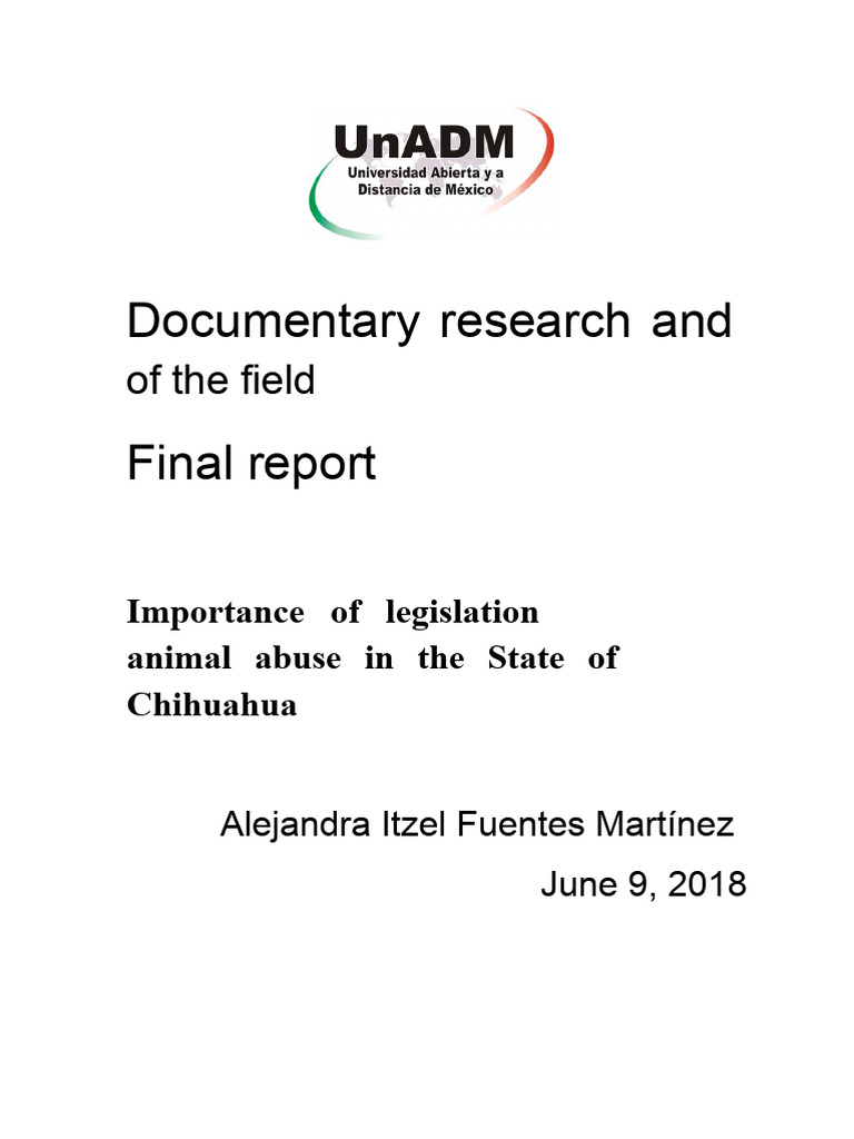 Final Report 2 | PDF | Cruelty To Animals